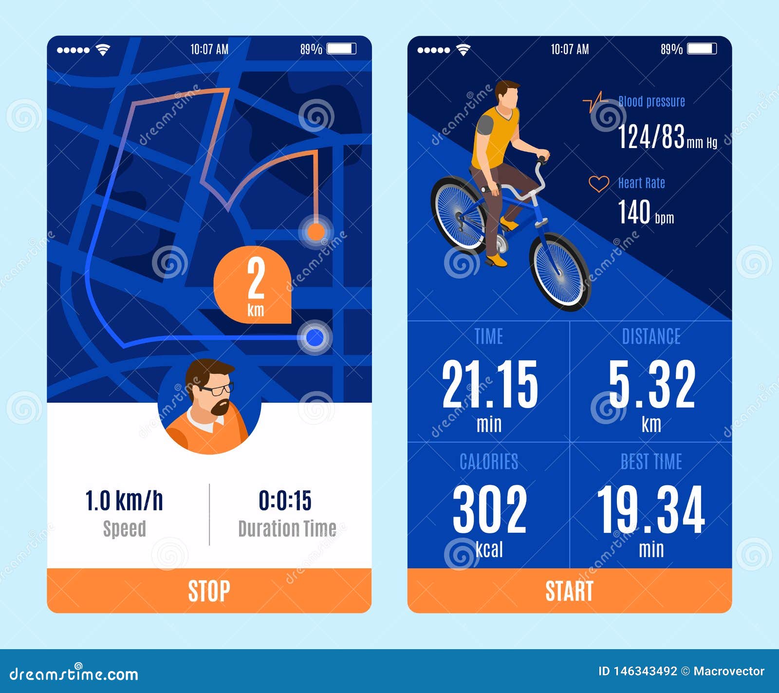 Bicycle Mobile App Variants Stock Vector - Illustration of bicycle ...