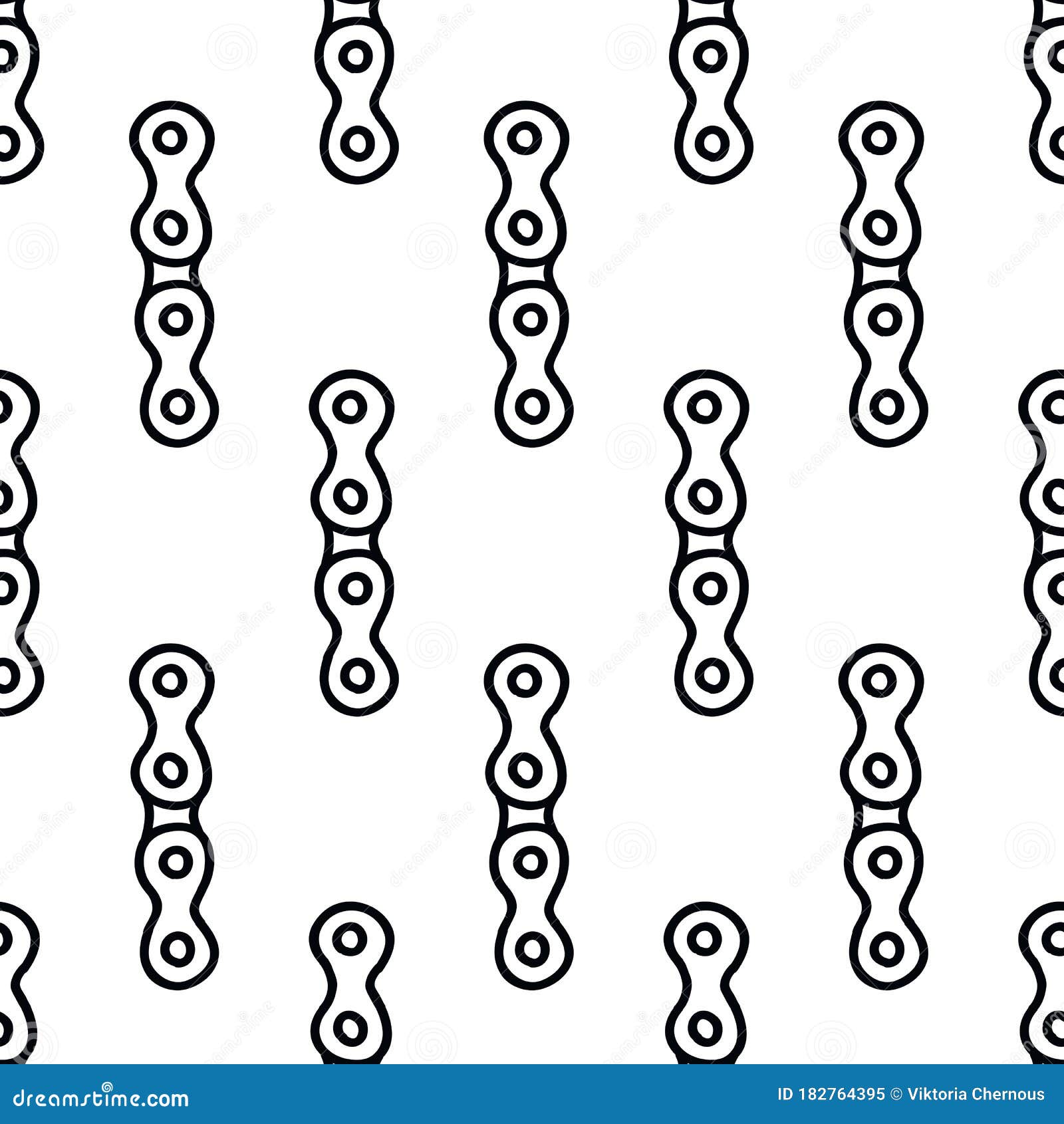 Bicycle, Motorcycle Chain Seamless Doodle Pattern Stock Illustration ...