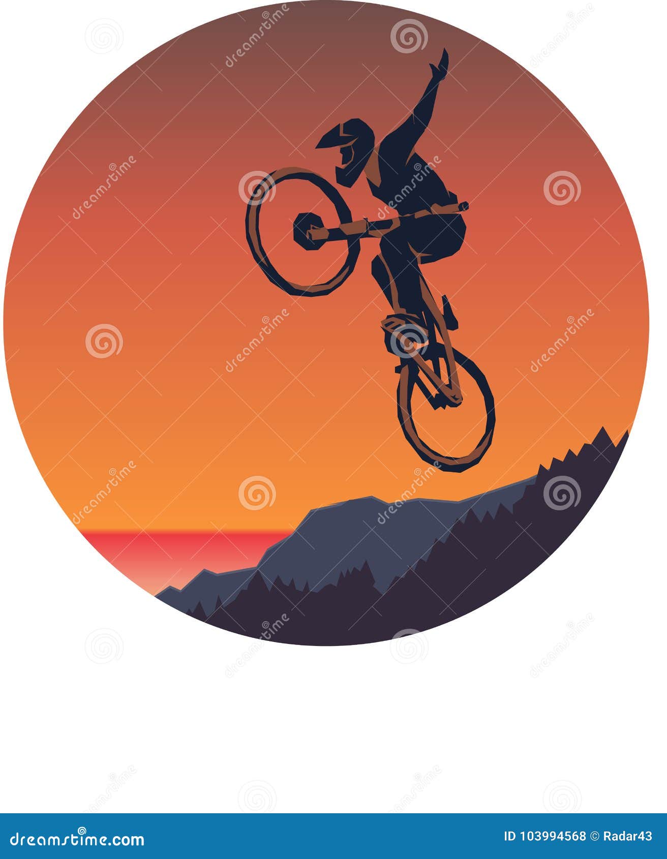 Bicycle mtb trick jump stock vector. Illustration of transport - 103994568
