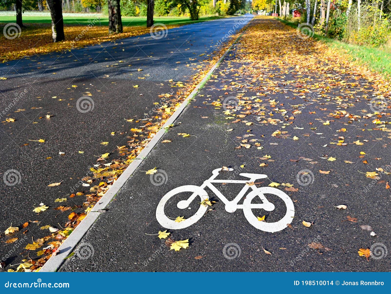 Bicycle Painted on Bicycle Path in Hallabrottet Kumla Sweden Stock ...