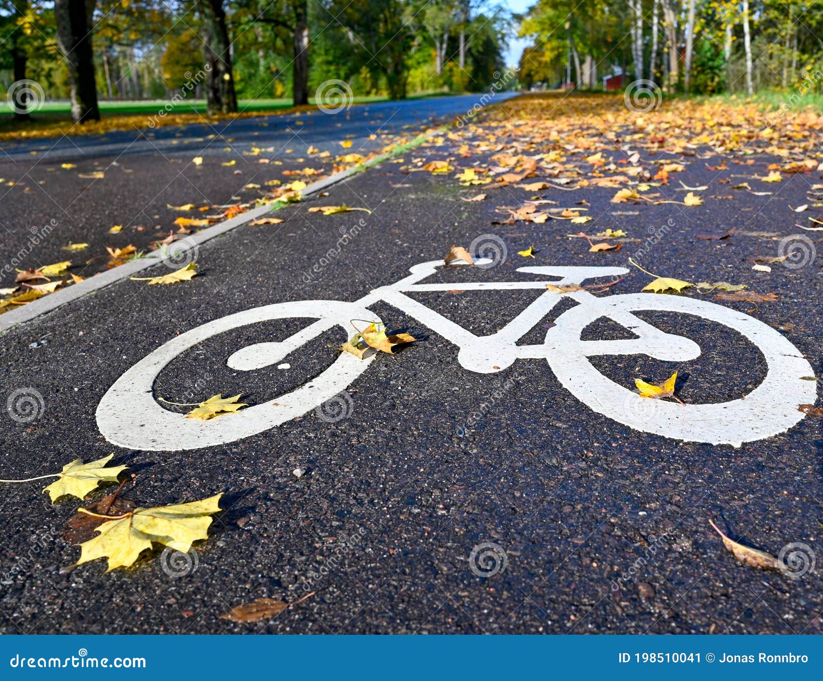 Bicycle Painted on Bicycle Path in Hallabrottet Kumla Sweden Stock ...