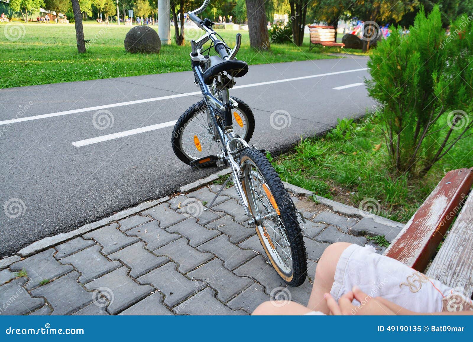 Bicycle in the park stock image. Image of cycling, outdoors - 49190135