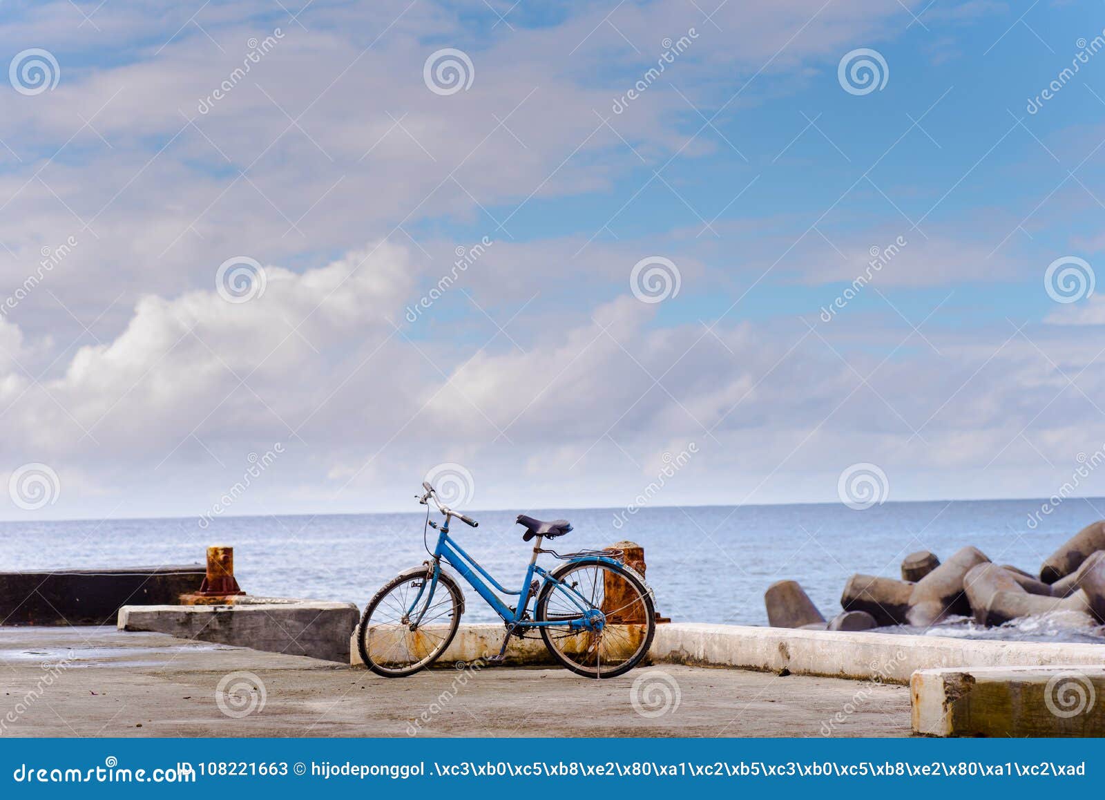 Bicycle Parked at the Coast Stock Image - Image of relax, adventure ...