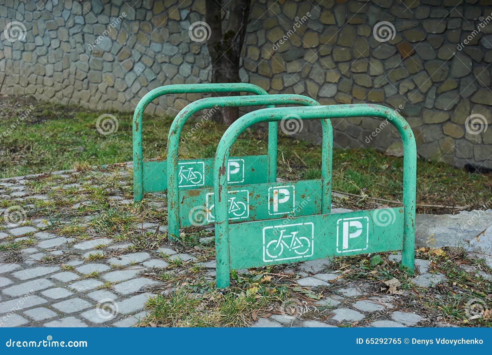 Bicycle parking racks stock image. Image of scene, single - 65292765
