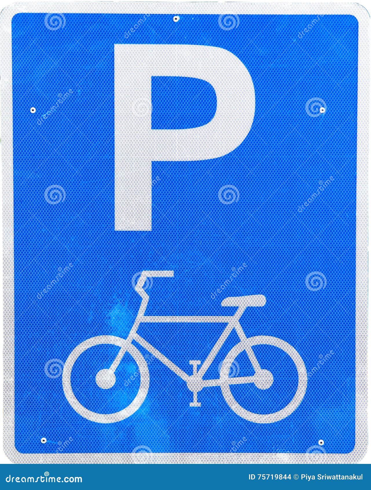 Bicycle parking sign stock photo. Image of area, road - 75719844