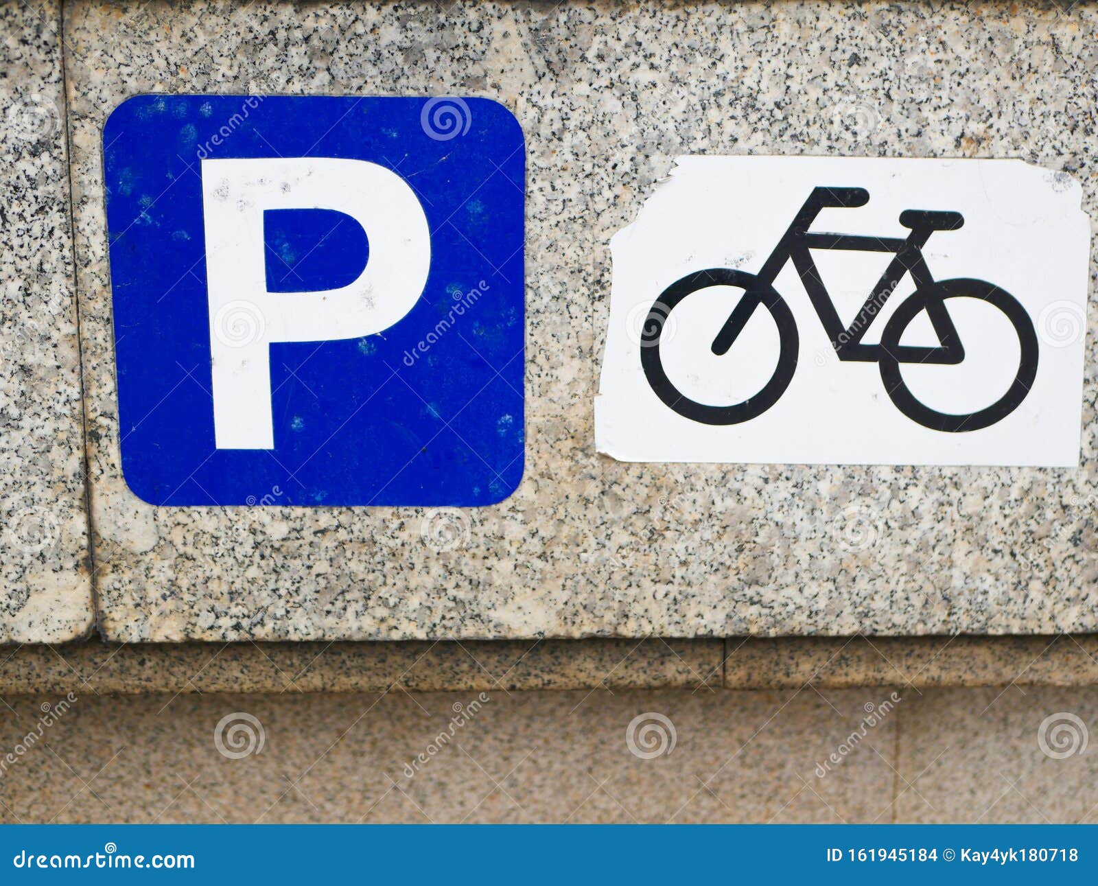 Bicycle Parking Sign. Bicycle Parking Sign Stock Photo - Image of ...