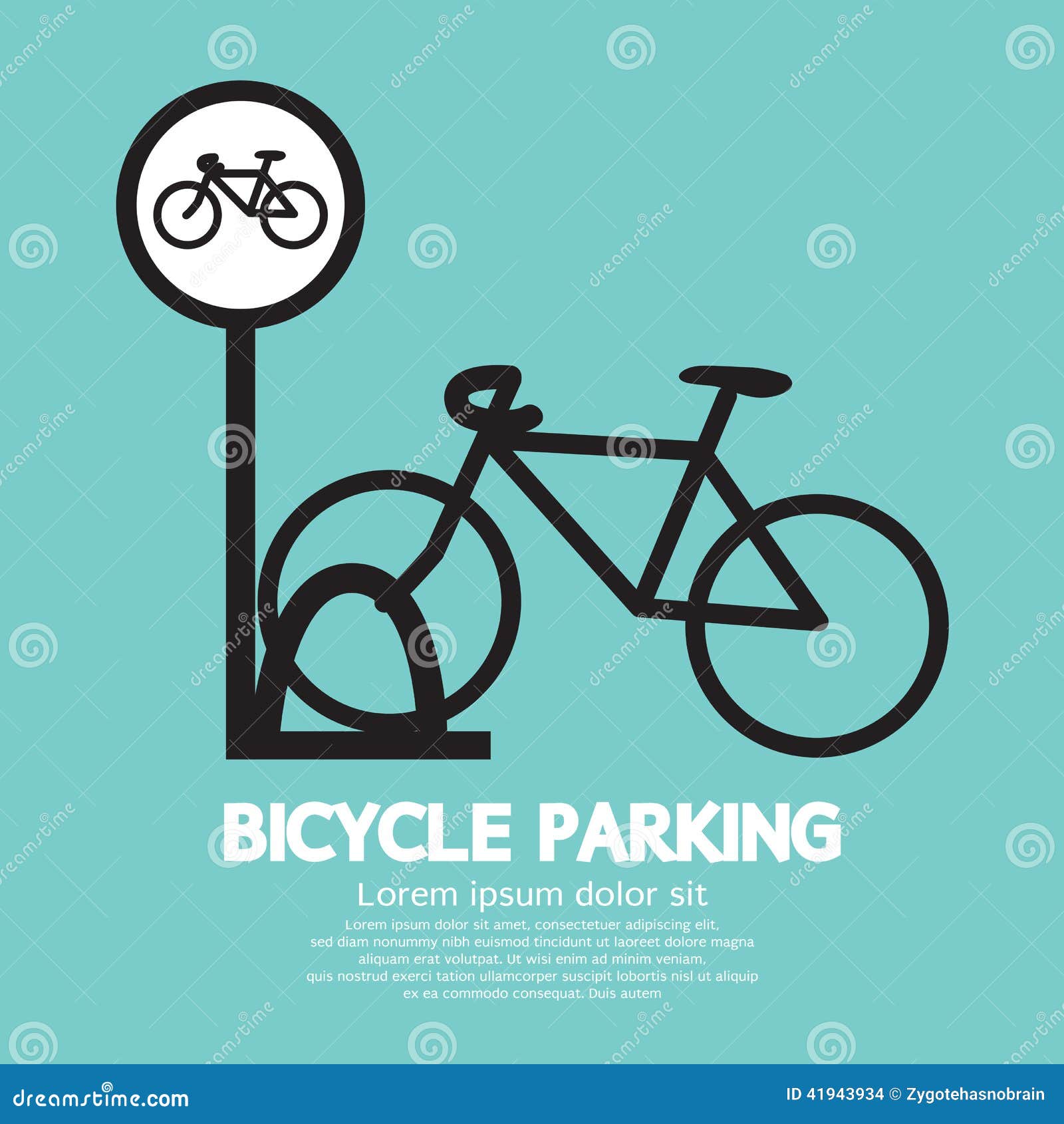 Bicycle Parking, Simple Graphic Flat Illustration In In Shades Of Grey ...