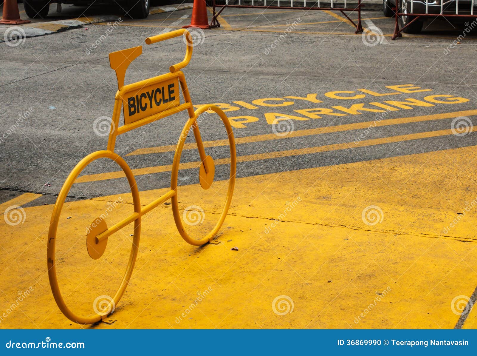 Bicycle parking. stock photo. Image of cycle, yellow - 36869990