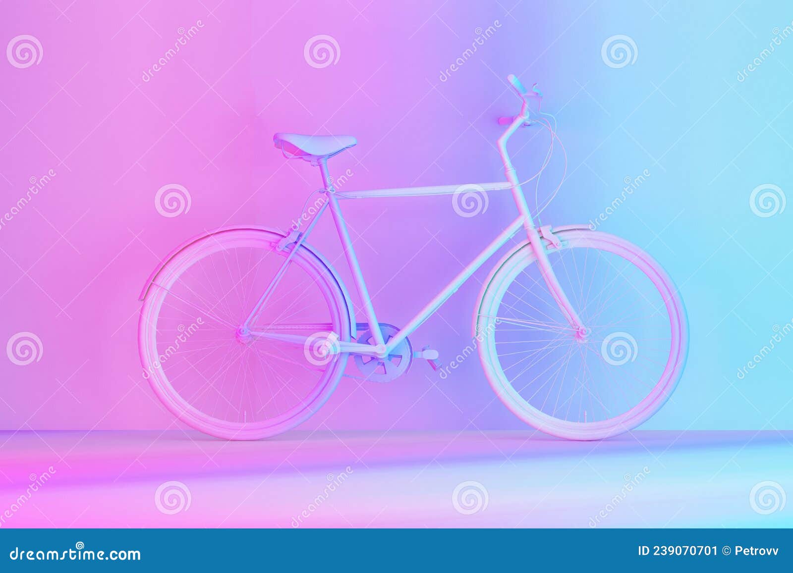 Bicycle in Pastel Color Gradient Side View Stock Image - Image of ...