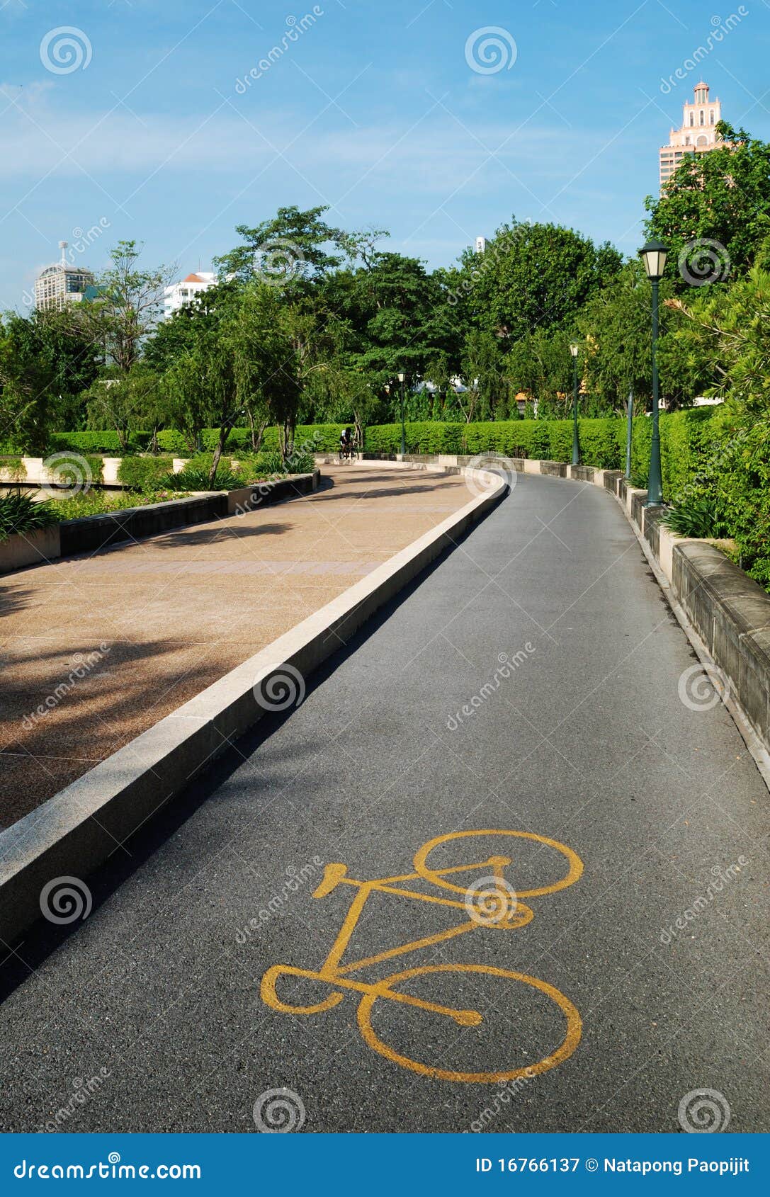 A bicycle path stock image. Image of city, safety, gray - 16766137