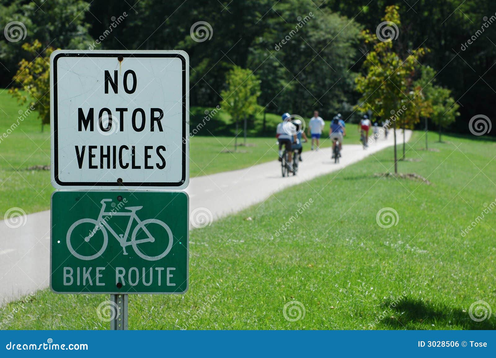 Bicycle Path Logo Symbol On Gray Asphalt. Close-up Royalty-Free Stock ...