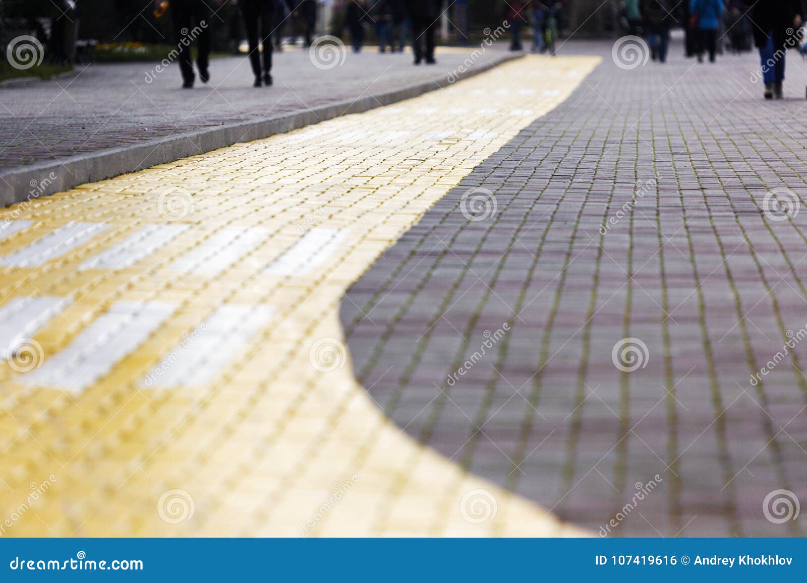 Bicycle Path through the City Square Stock Photo - Image of paint ...