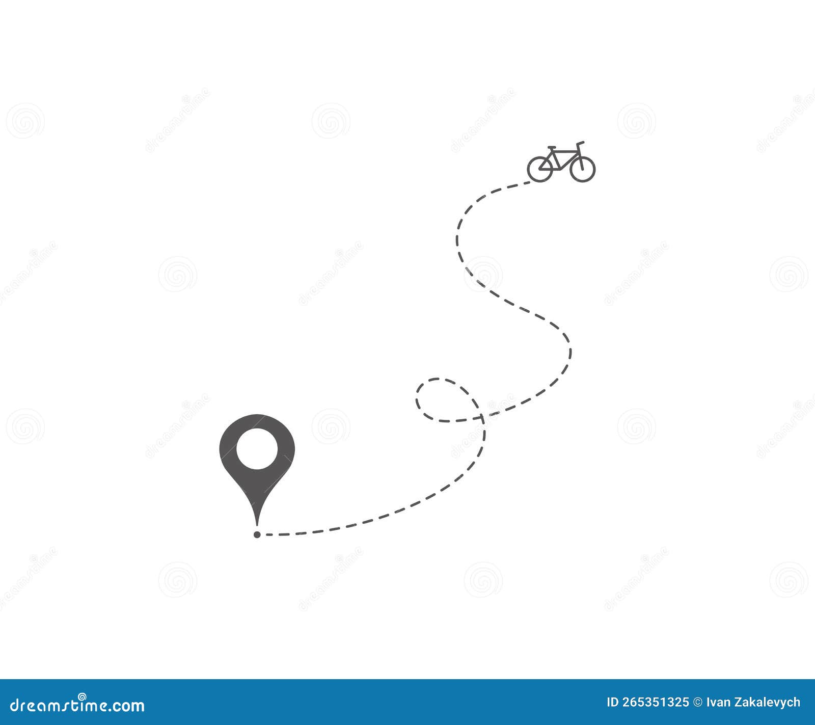 Bicycle and Path Icon. Cyclist Road Illustration Symbol Stock Vector ...