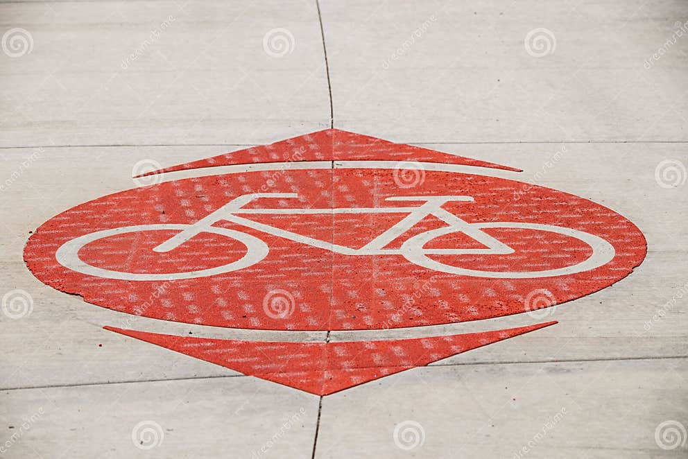 Bicycle Path Sign stock image. Image of marker, concrete - 213478739