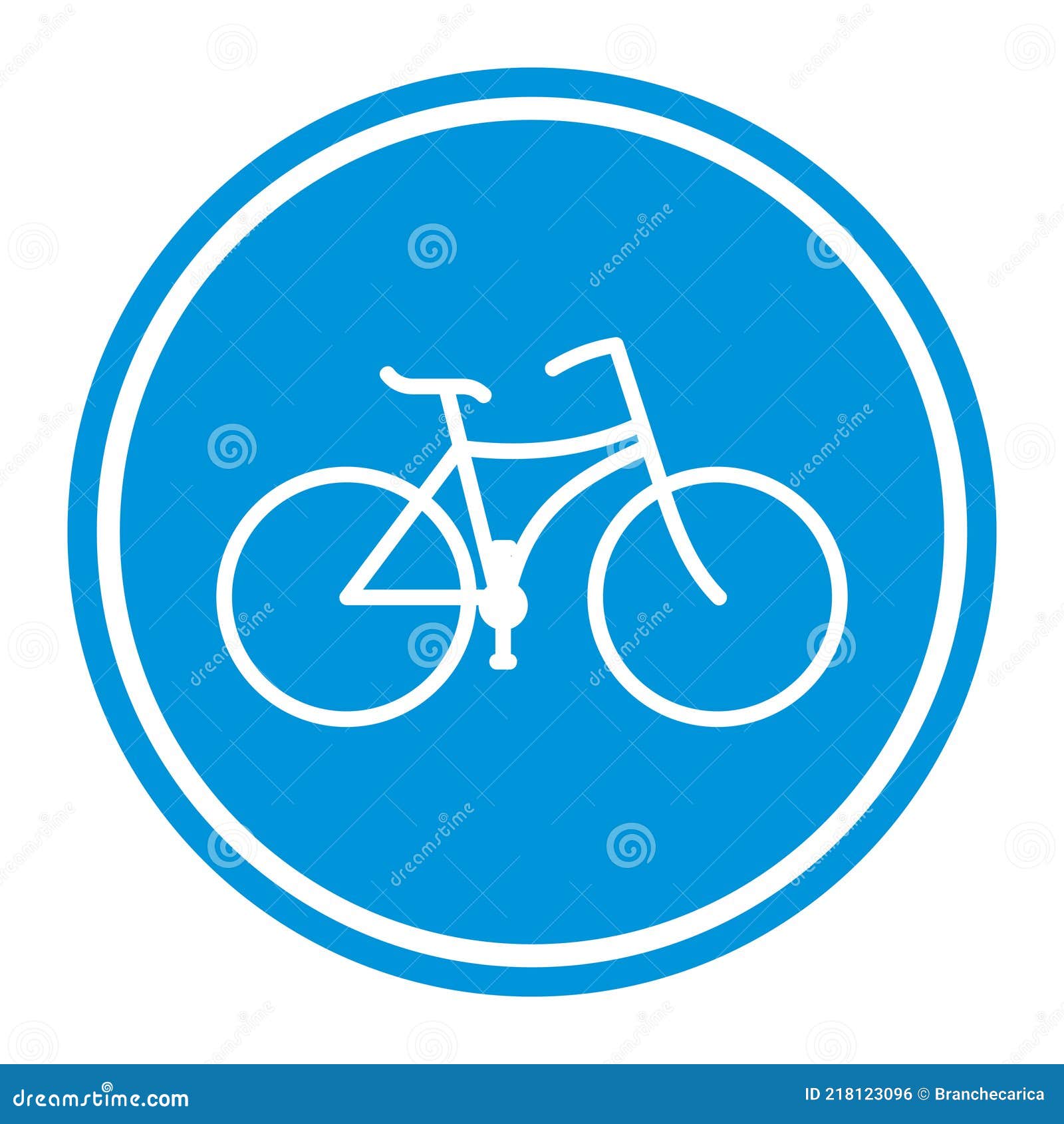 Bicycle path sign stock vector. Illustration of drive - 218123096