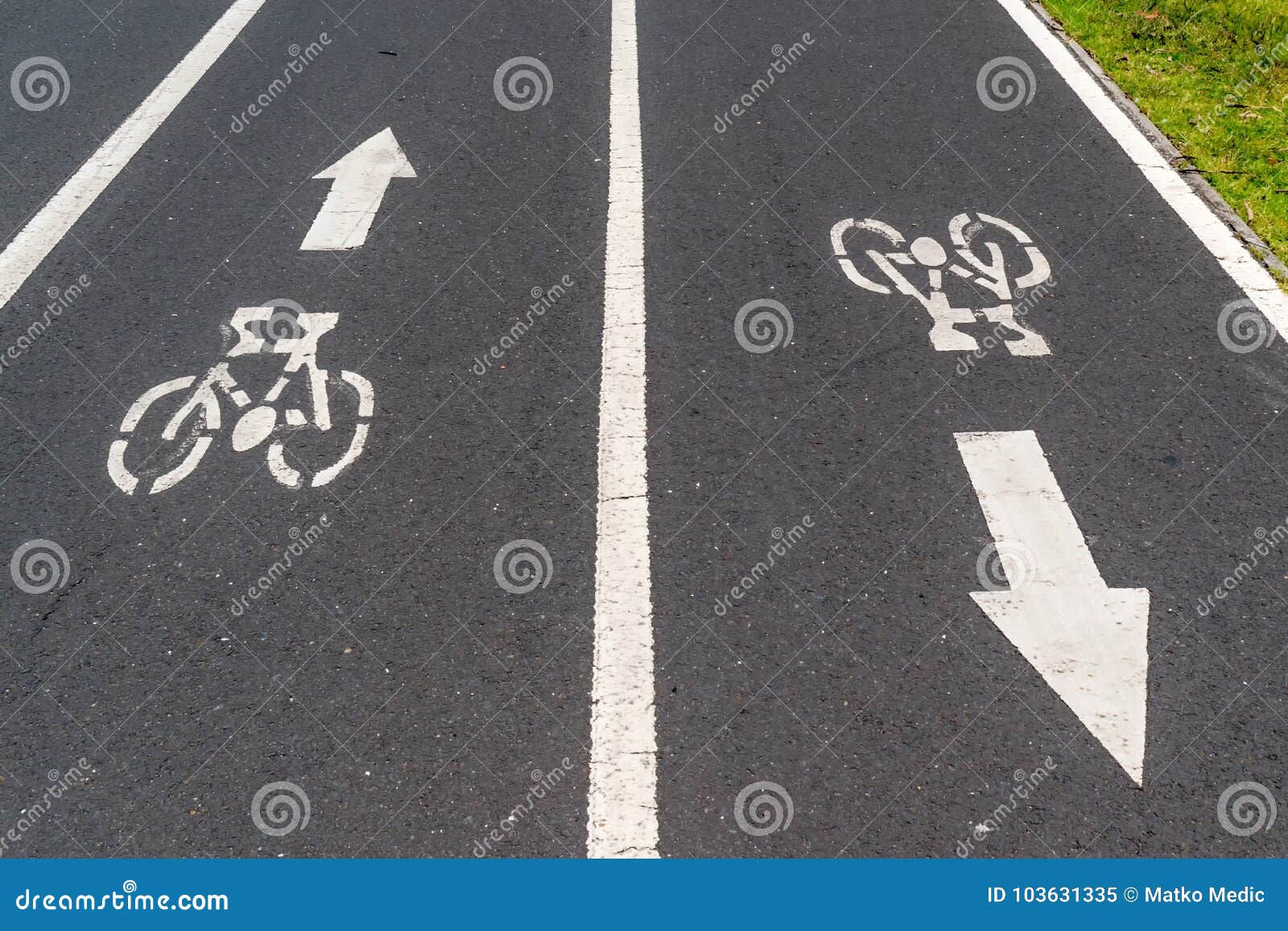 Bicycle Path Signs on a Pavement Stock Image - Image of bike, docklands ...