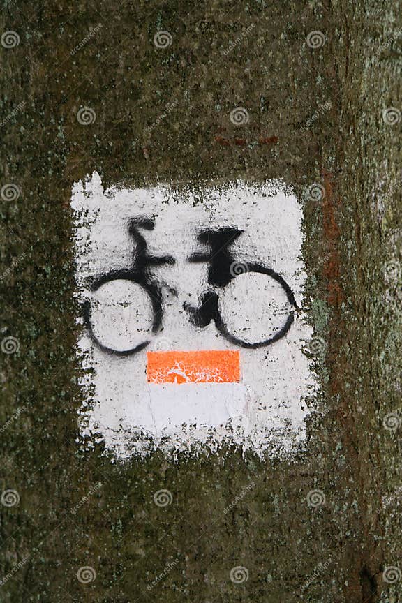 Bicycle path symbol stock photo. Image of information - 12561928