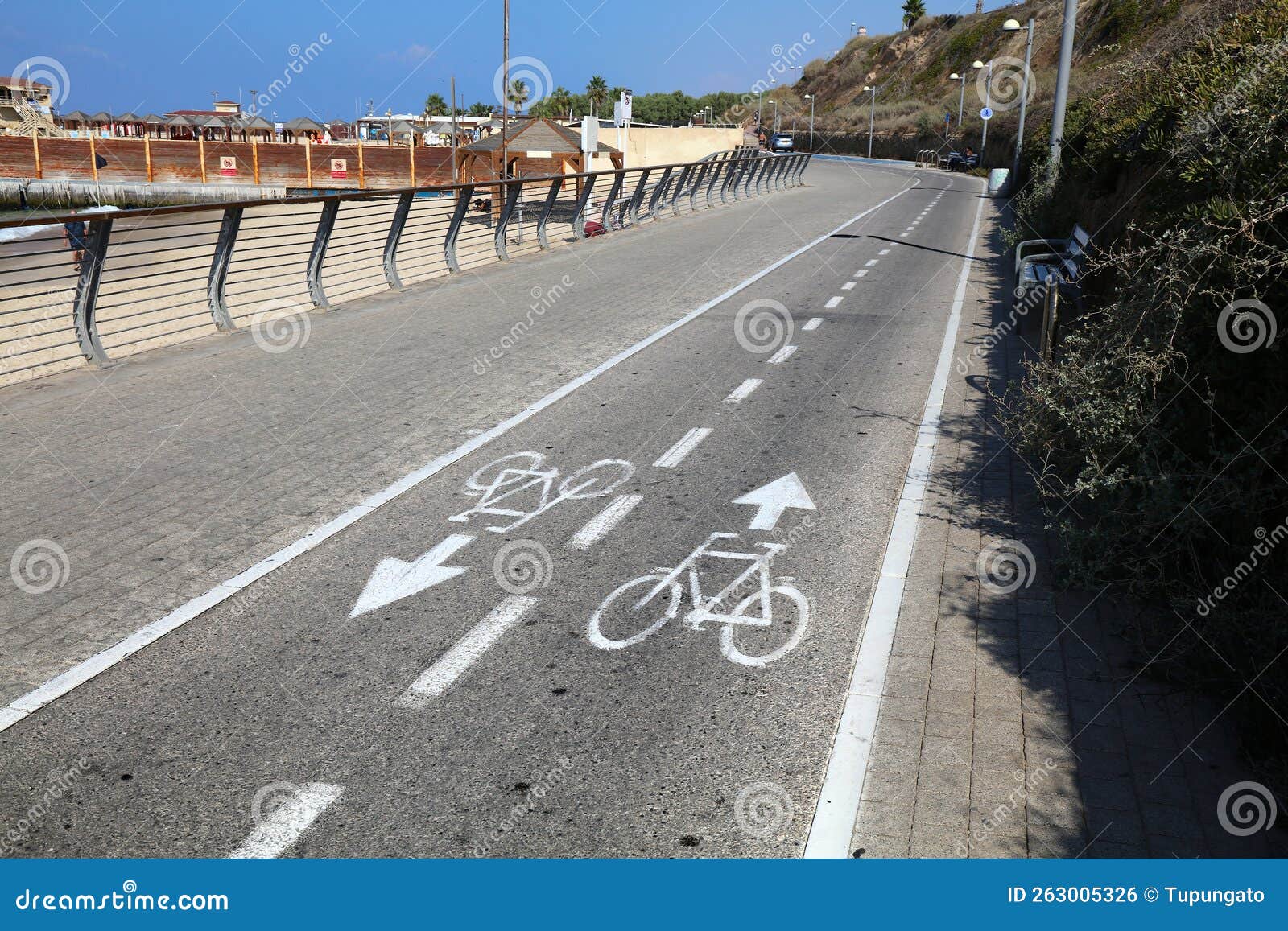 Bicycle Path in Tel Aviv, Israel Stock Photo - Image of beach, track ...