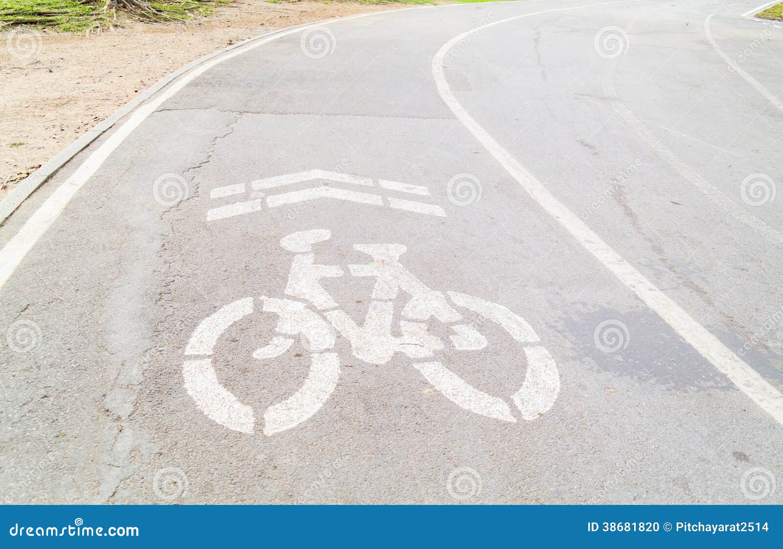 Bicycle path way stock photo. Image of park, bicycle - 38681820