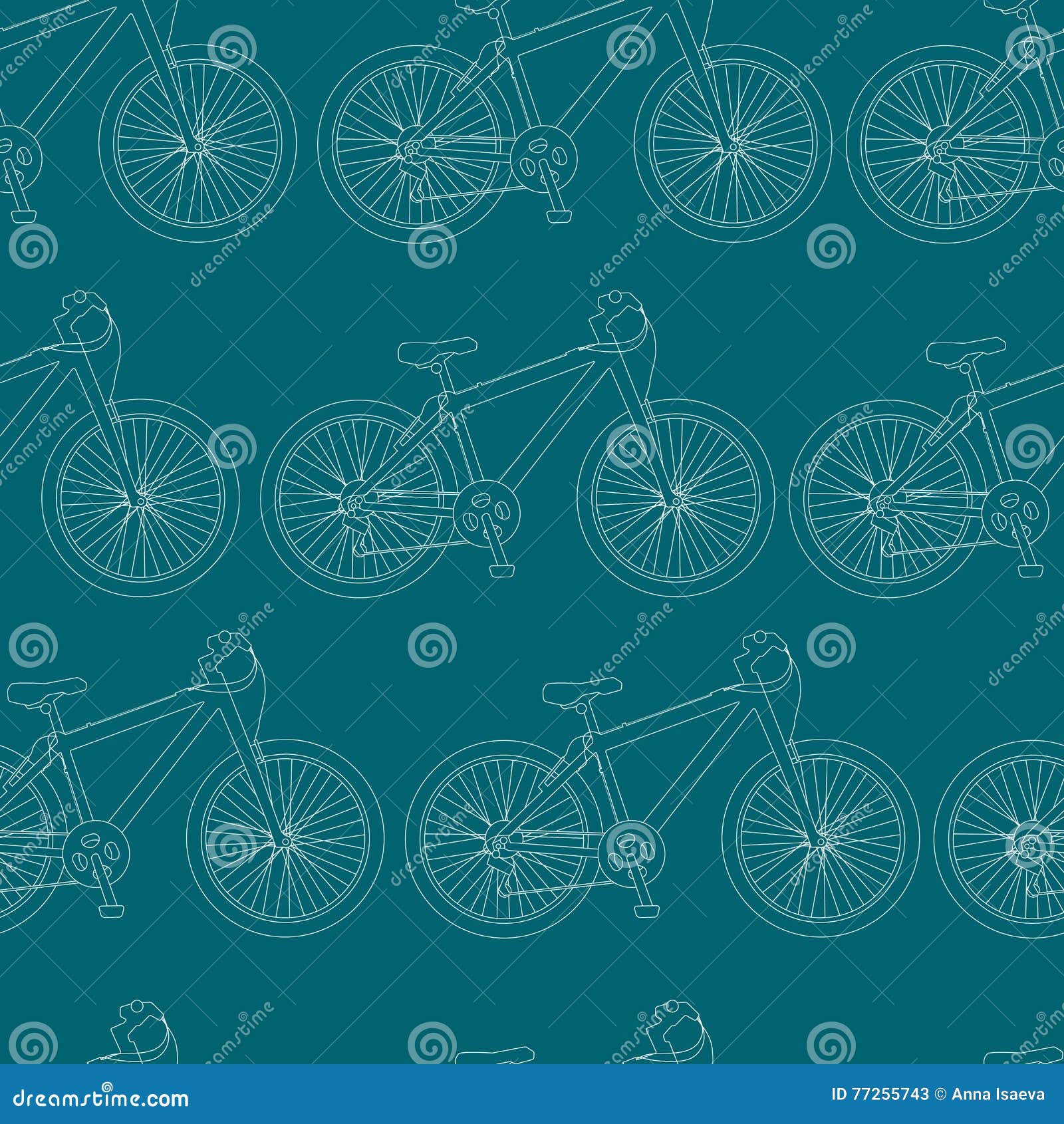 Bicycle pattern stock vector. Illustration of outline - 77255743