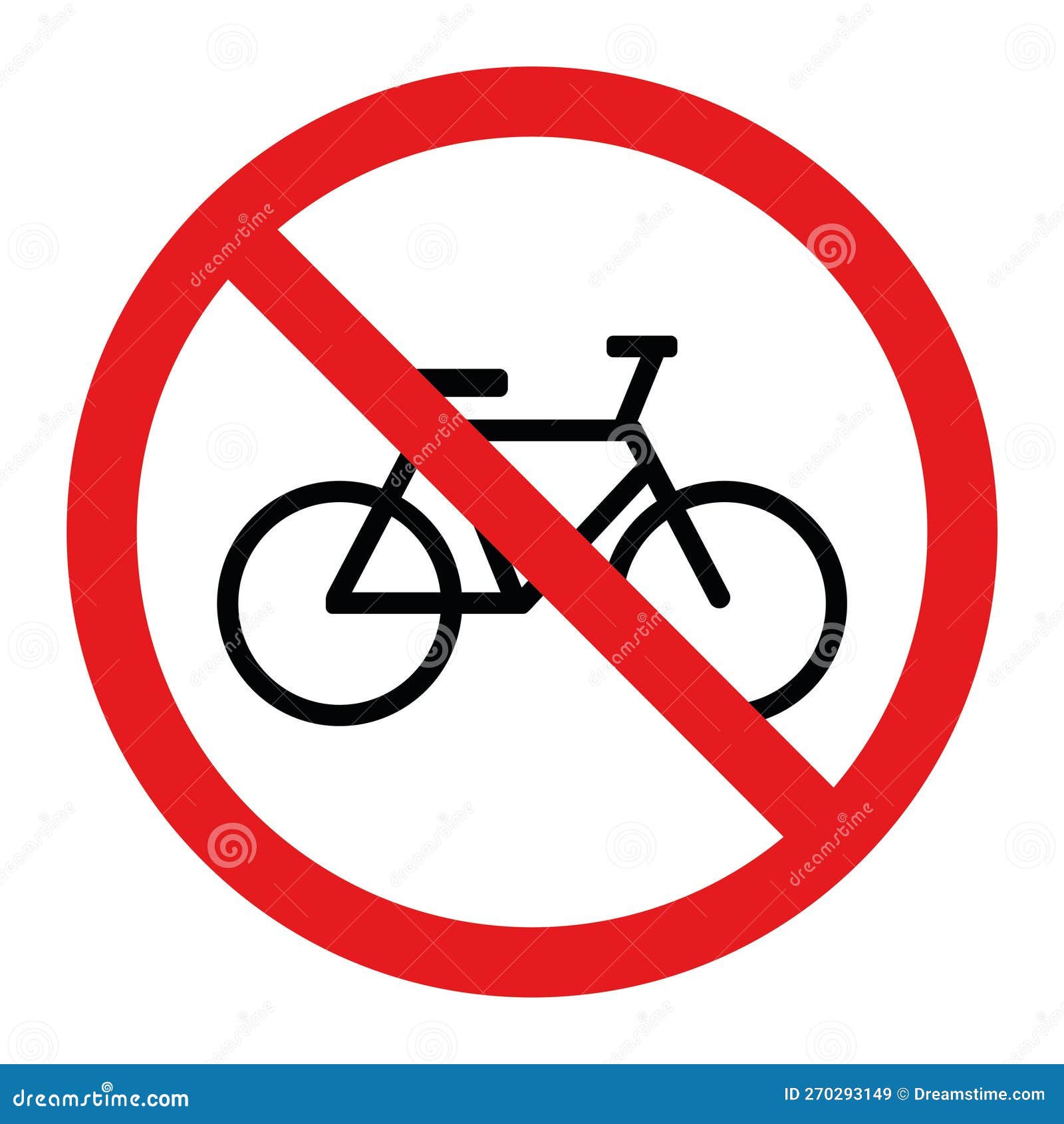Bicycle Prohibition Sign Vector Illustration. Stock Illustration ...