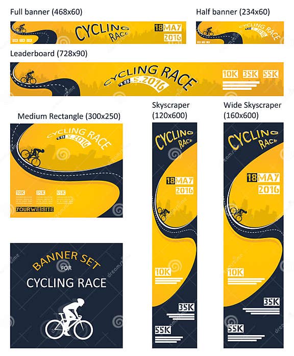 Bicycle Race Event. Different Size Banner Set Stock Vector ...