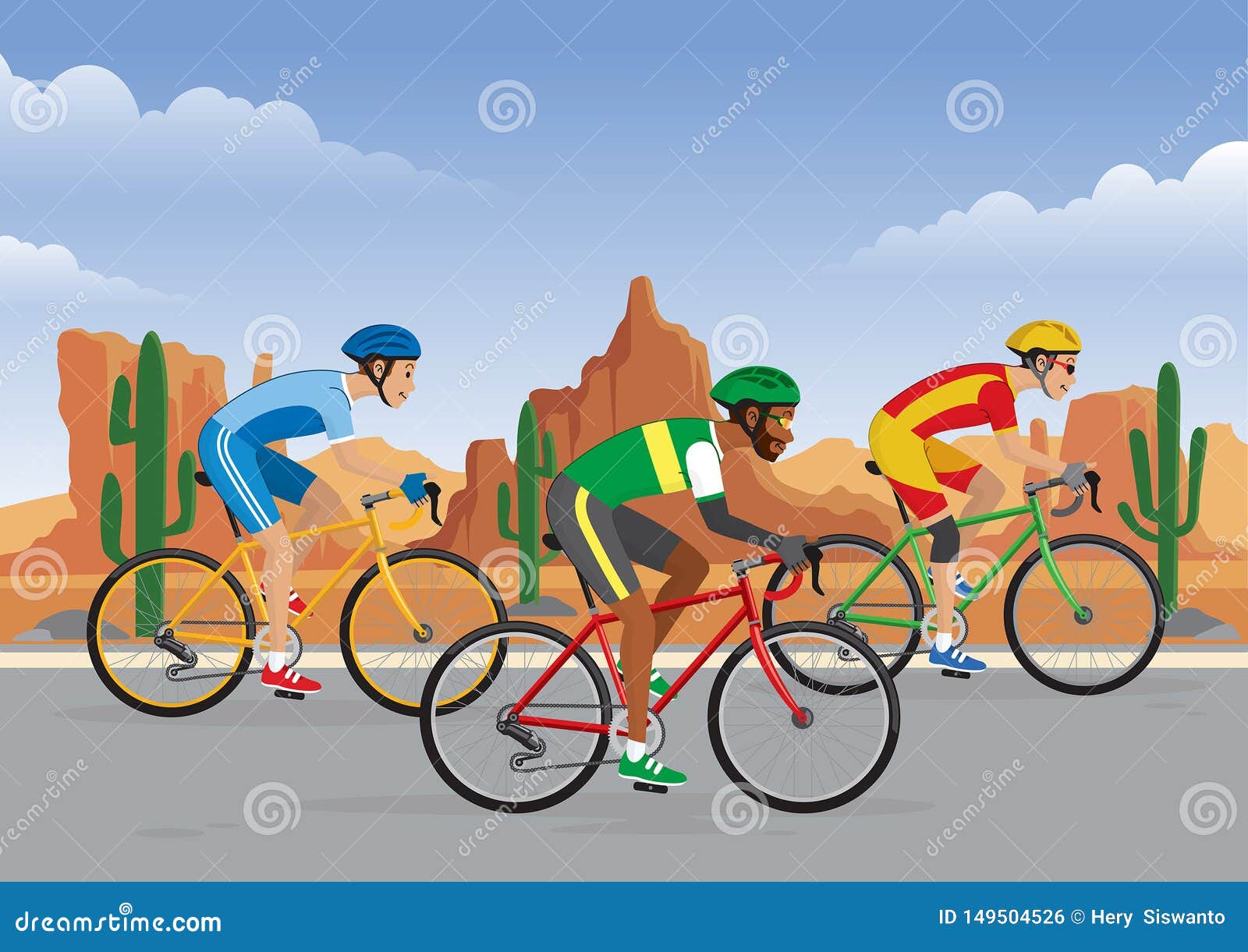 Bicycle Race Vector Silhouettes | CartoonDealer.com #51451746