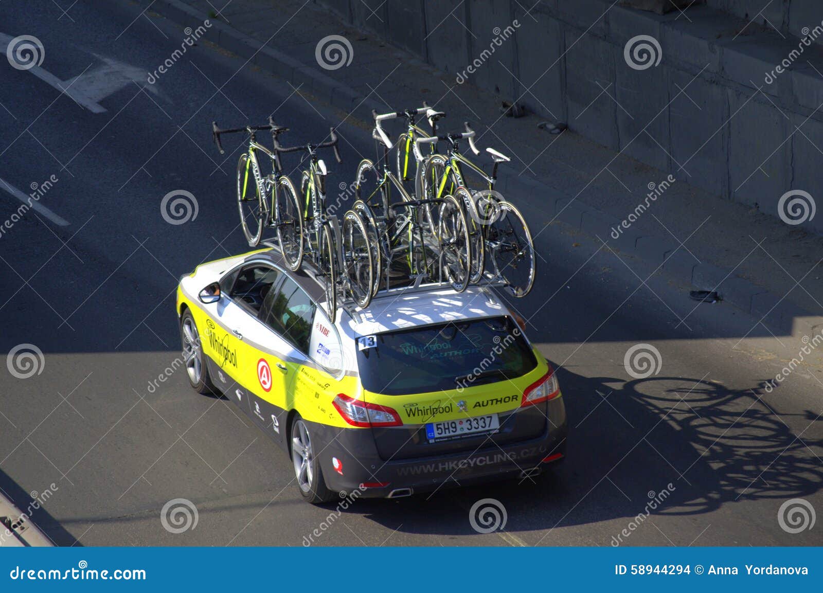 Bicycle race team support editorial stock image. Image of city - 58944294