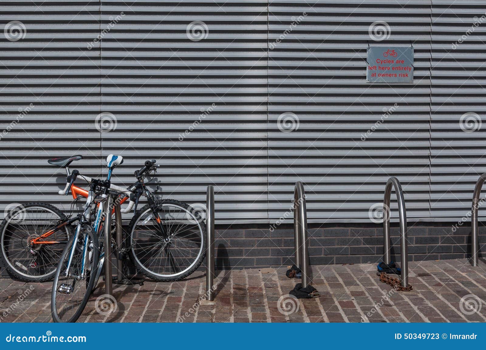 Bicycle Rack Outside an Office Building, UK Stock Image - Image of ...