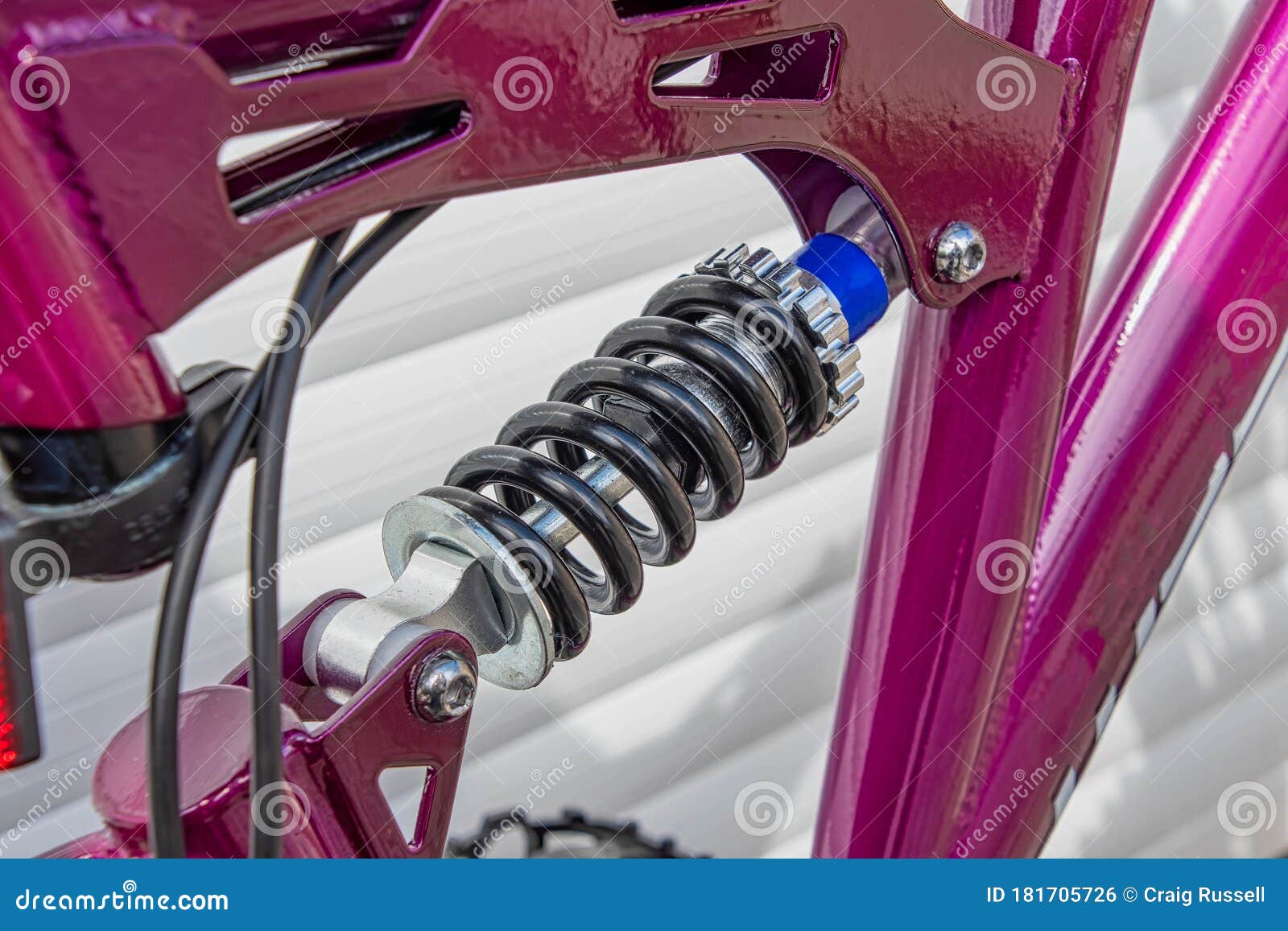 Bicycle Rear Suspension Spring Stock Photo - Image of white, suspension ...