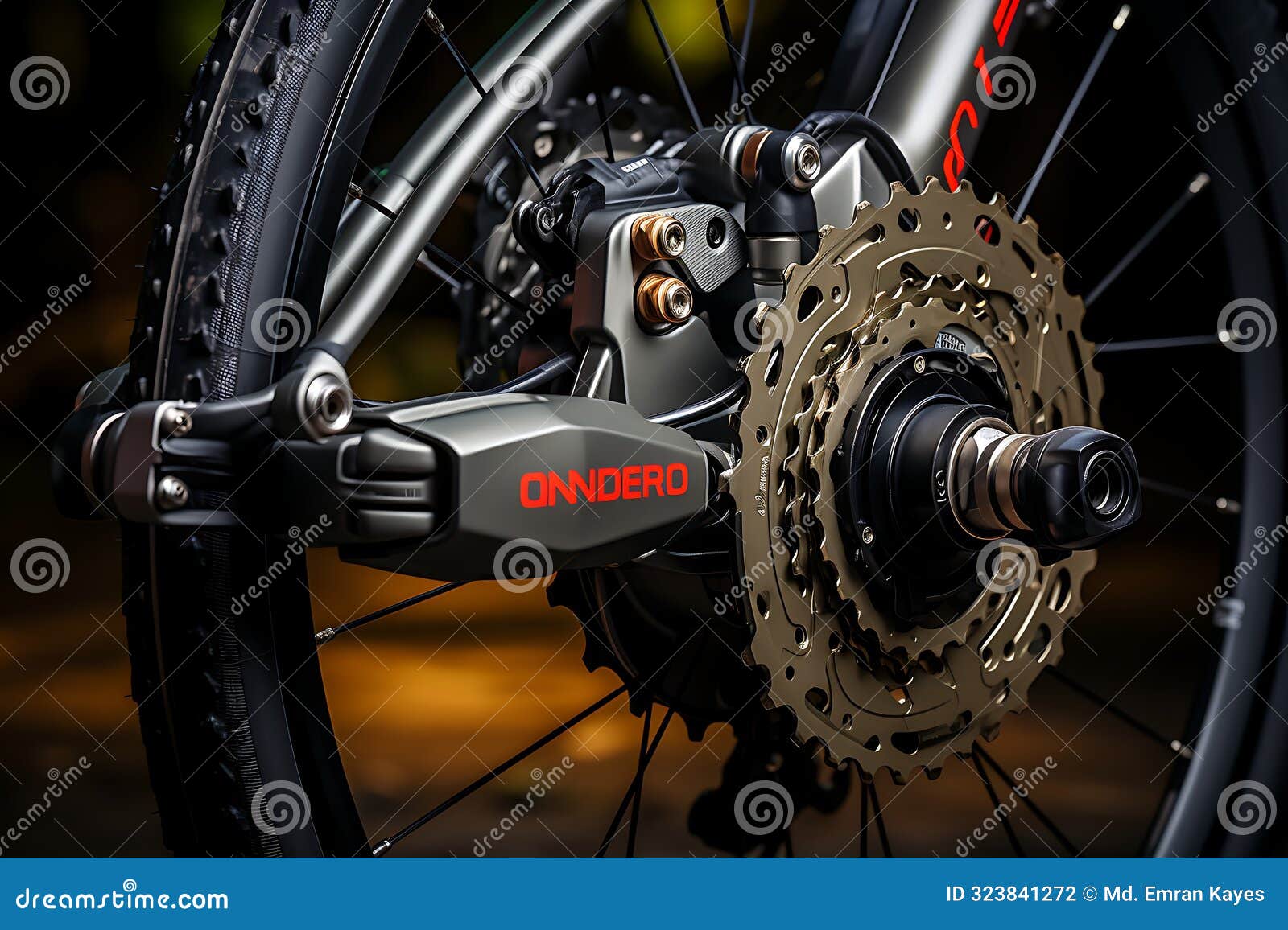 Bicycle Rear Wheel with Chain and Disc Brake Stock Illustration ...