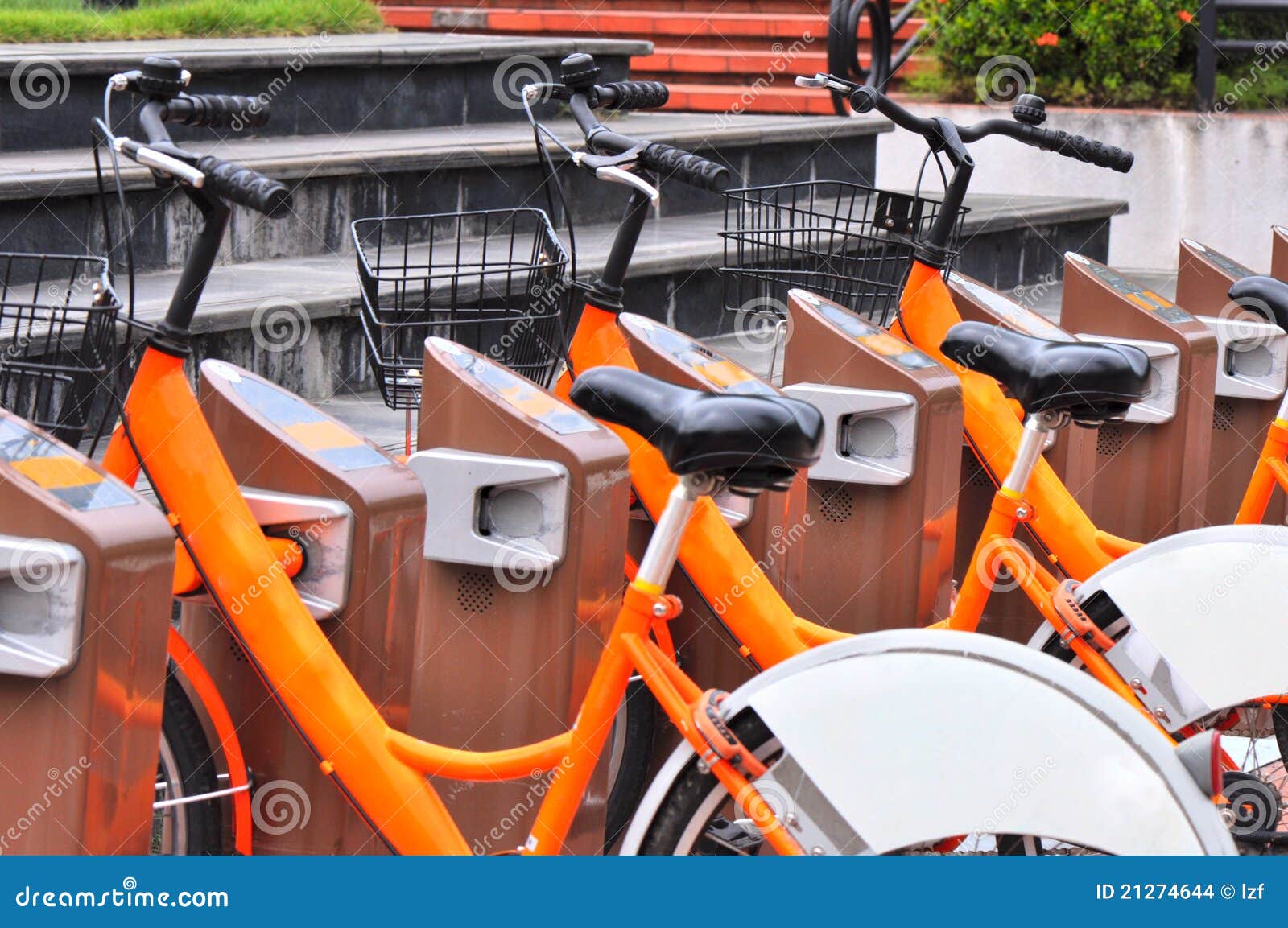 Bicycle rental station stock photo. Image of exercise - 21274644