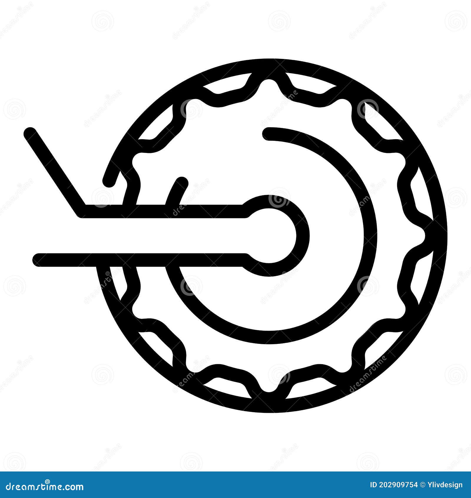 Bicycle Crankset Icon Of 3 Types Color, Black And White, Outline ...