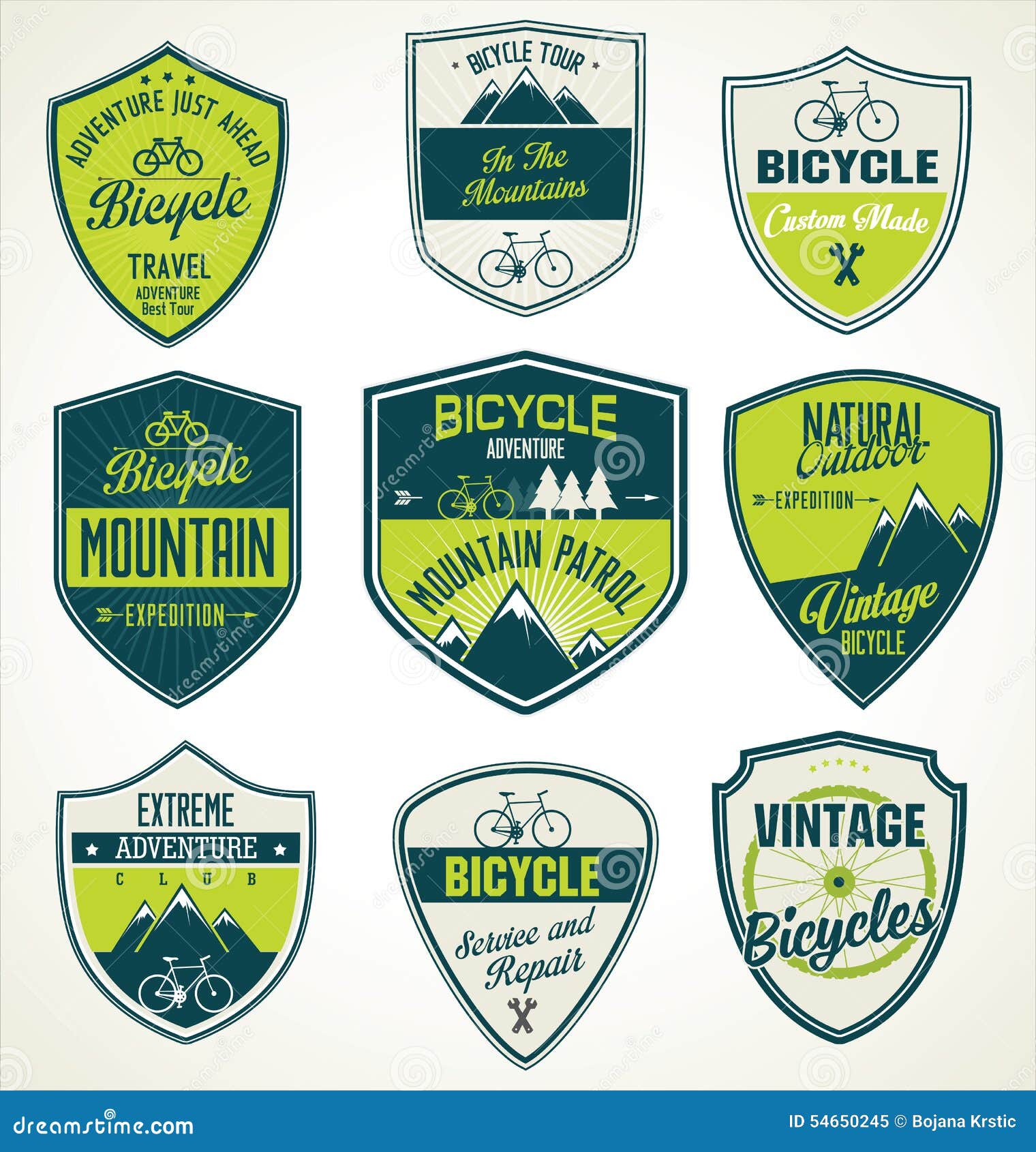 Bicycle Retro Vintage Badge Collection Stock Illustration ...