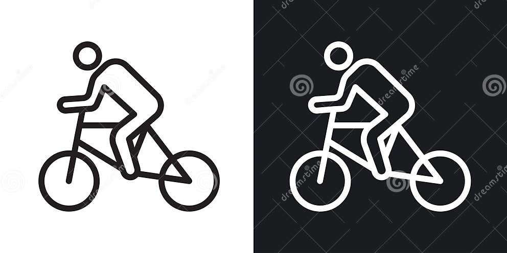 Bicycle Rider Thin Line Vector Icon Set Stock Vector - Illustration of ...