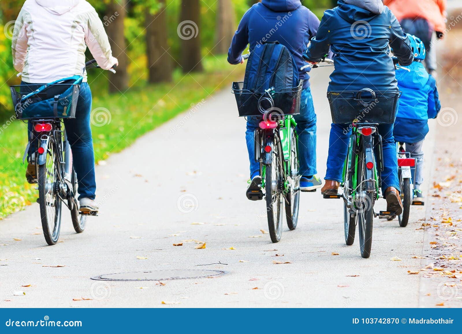 Bicycle Riders on a Cycle Path Stock Photo - Image of cyclist ...