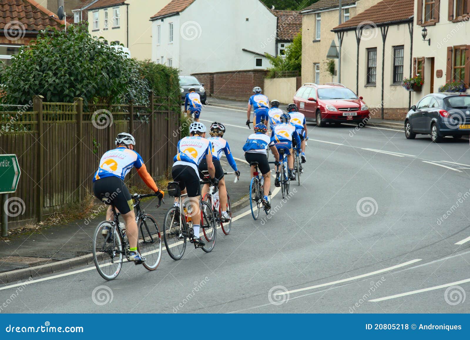Bicycle Riders Training on Town Road Editorial Stock Photo - Image of ...