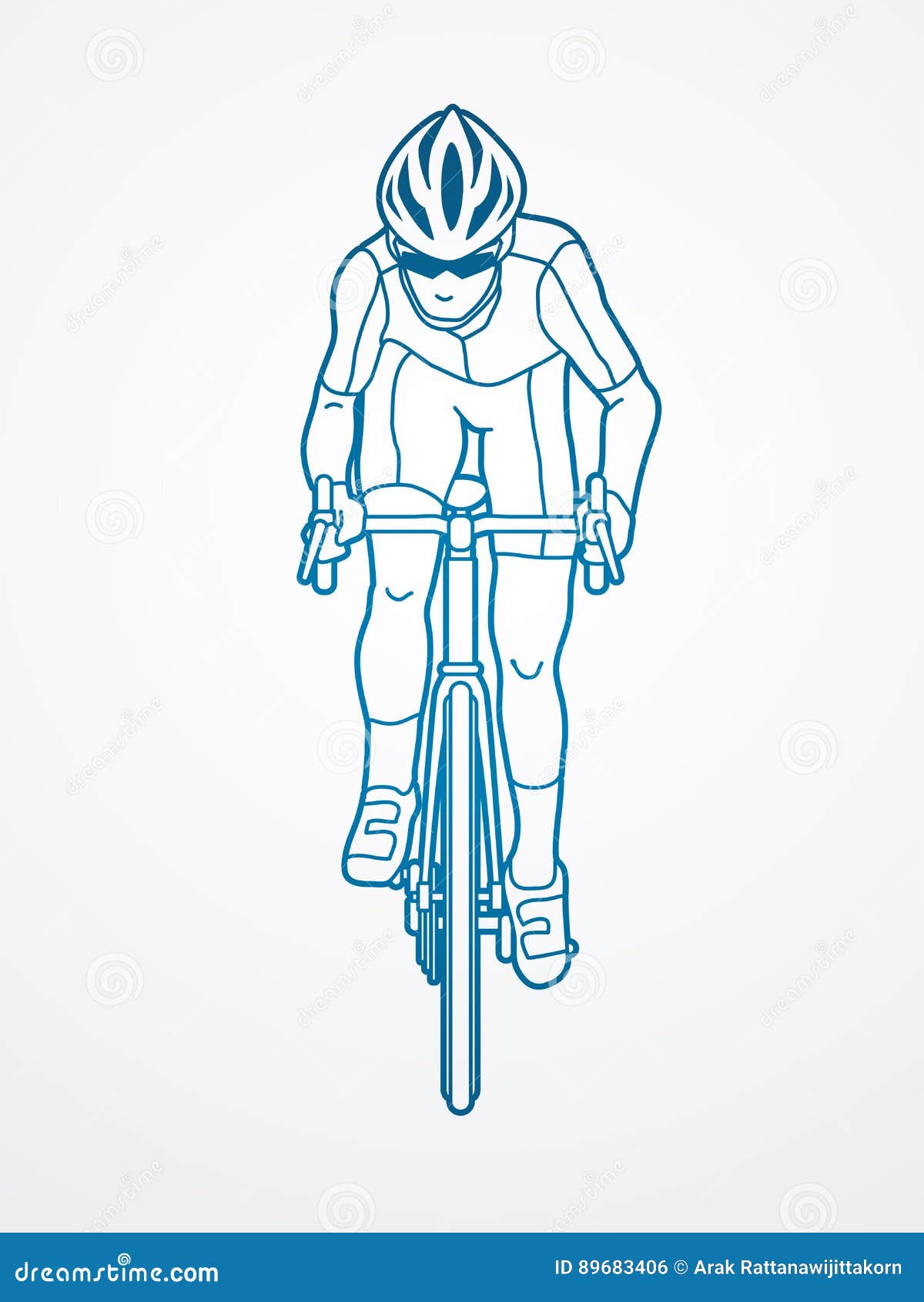 Bicycle riding front view stock vector. Illustration of fitness - 89683406