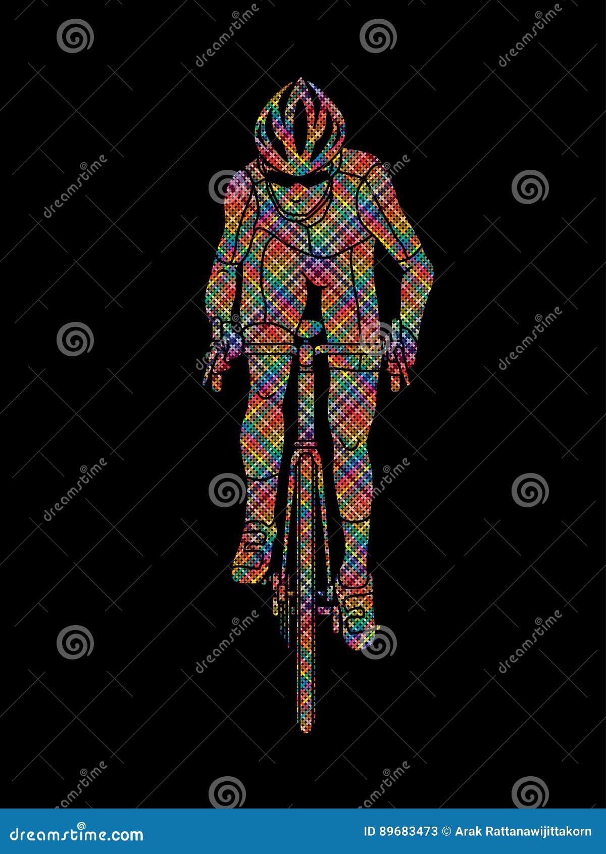 Bicycle riding front view stock vector. Illustration of competition ...