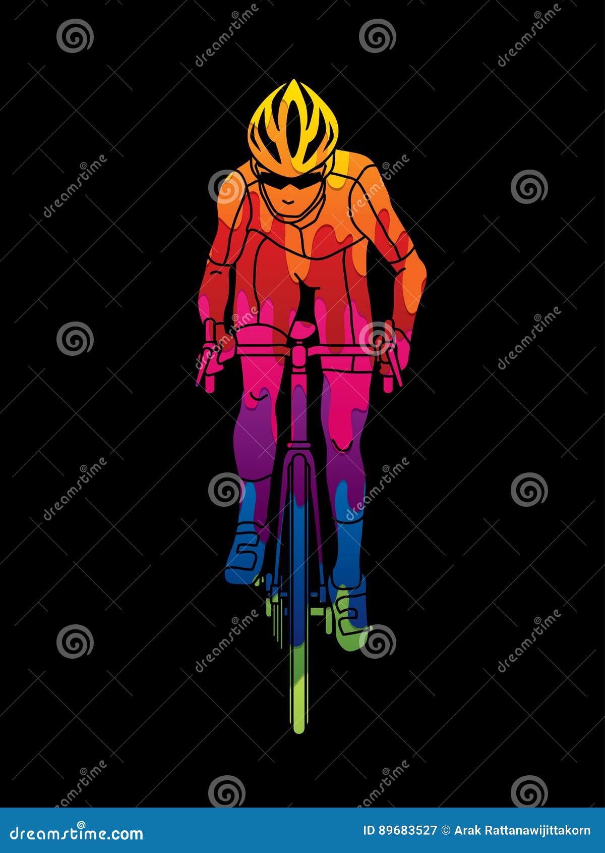 Bicycle riding front view stock vector. Illustration of front - 89683527