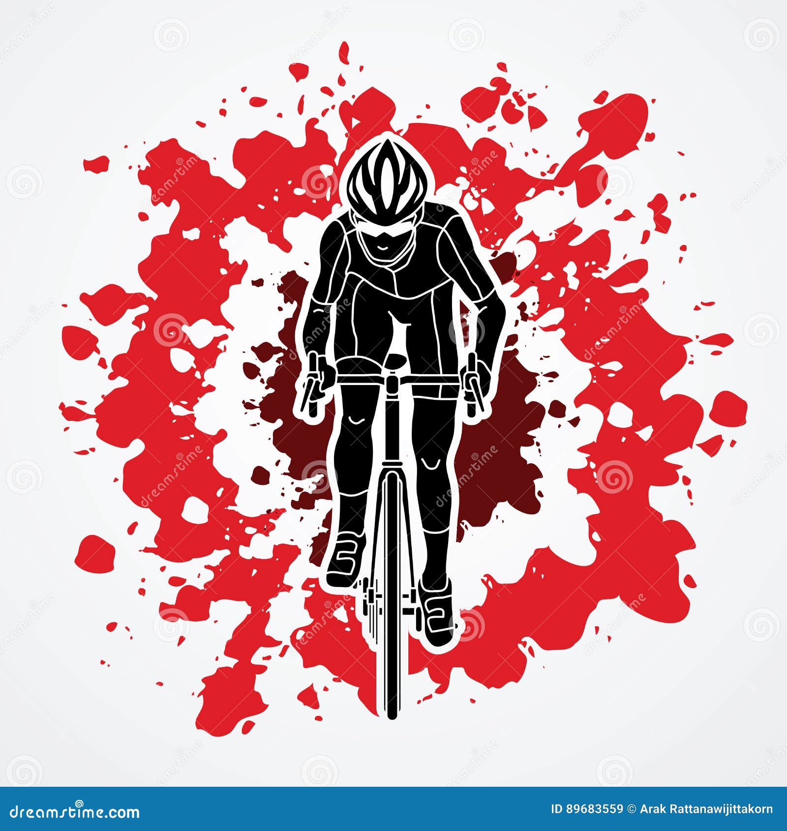 Bicycle riding front view stock vector. Illustration of competition ...