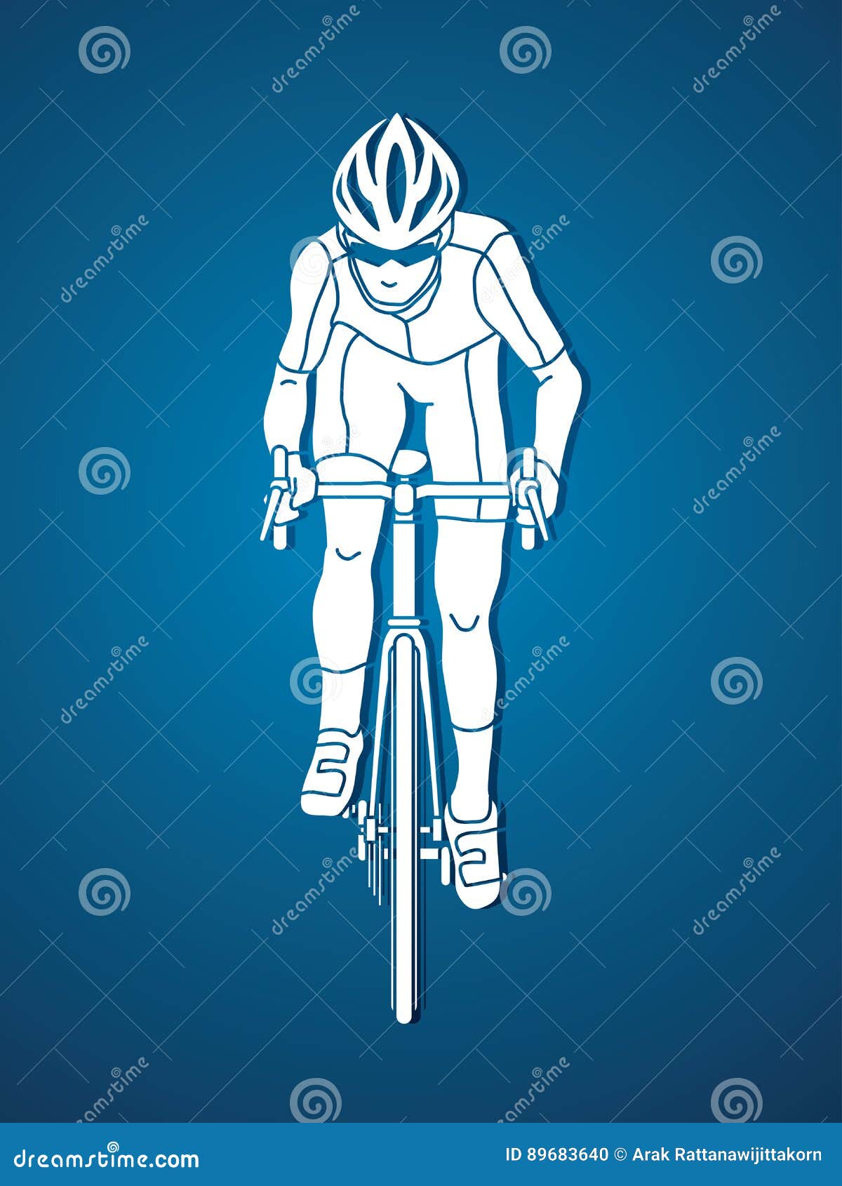 Bicycle riding front view stock vector. Illustration of people - 89683640