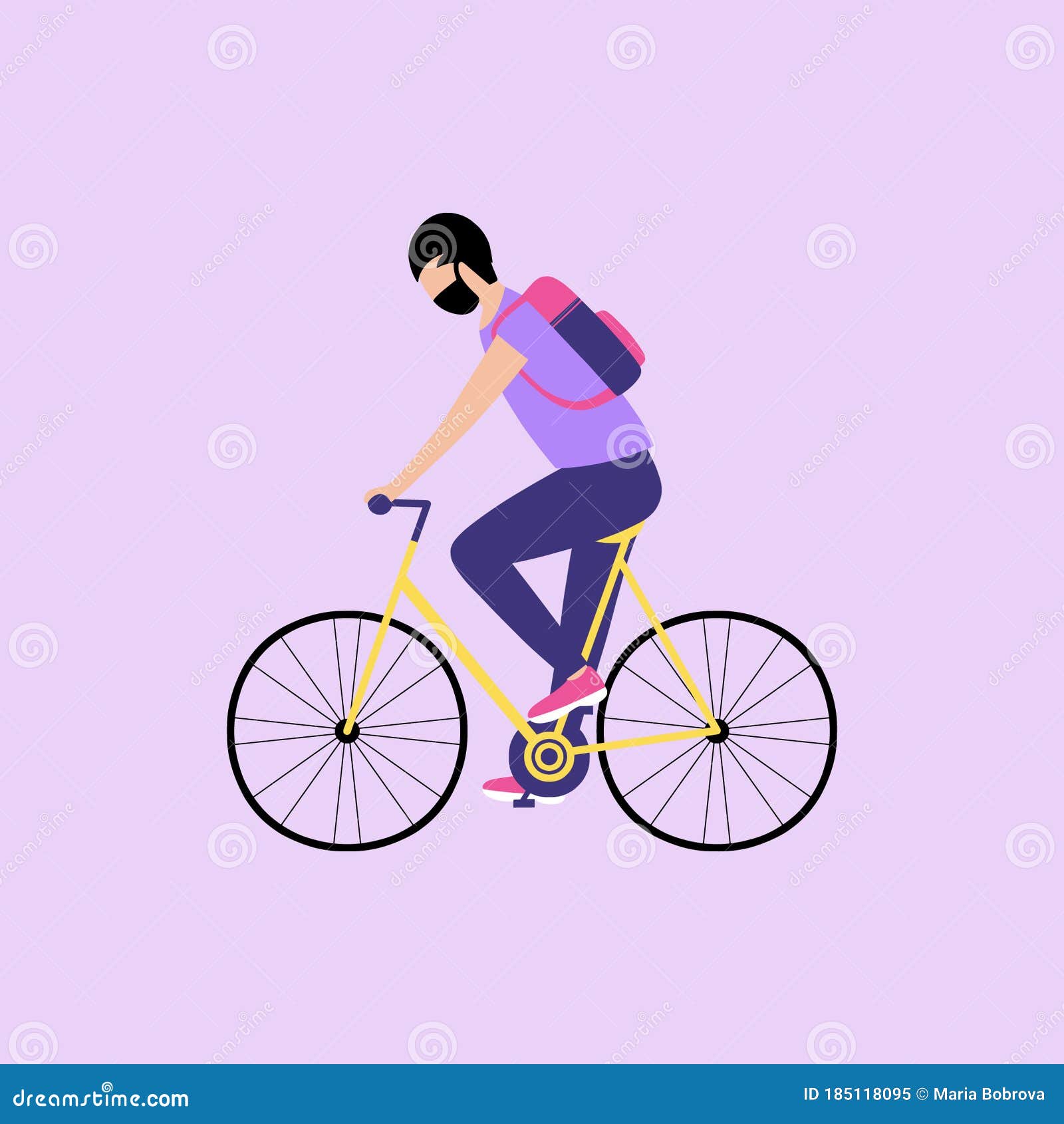 Bicycle Riding stock illustration. Illustration of ride - 185118095