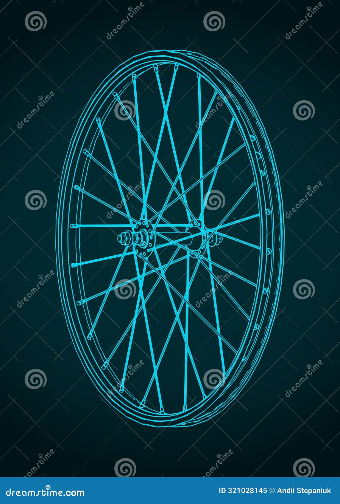 Bicycle Rim Isometric Blueprint Stock Vector - Illustration of rubber ...