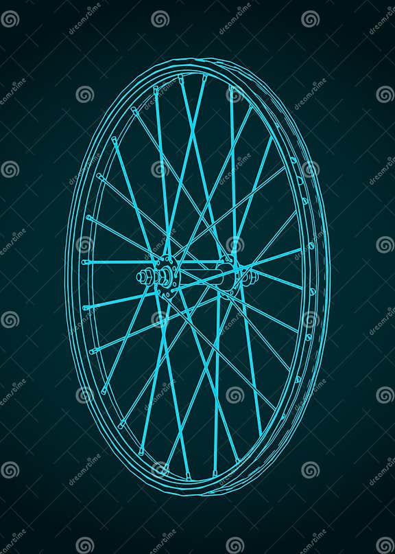 Bicycle Rim Isometric Blueprint Stock Vector - Illustration of rubber ...