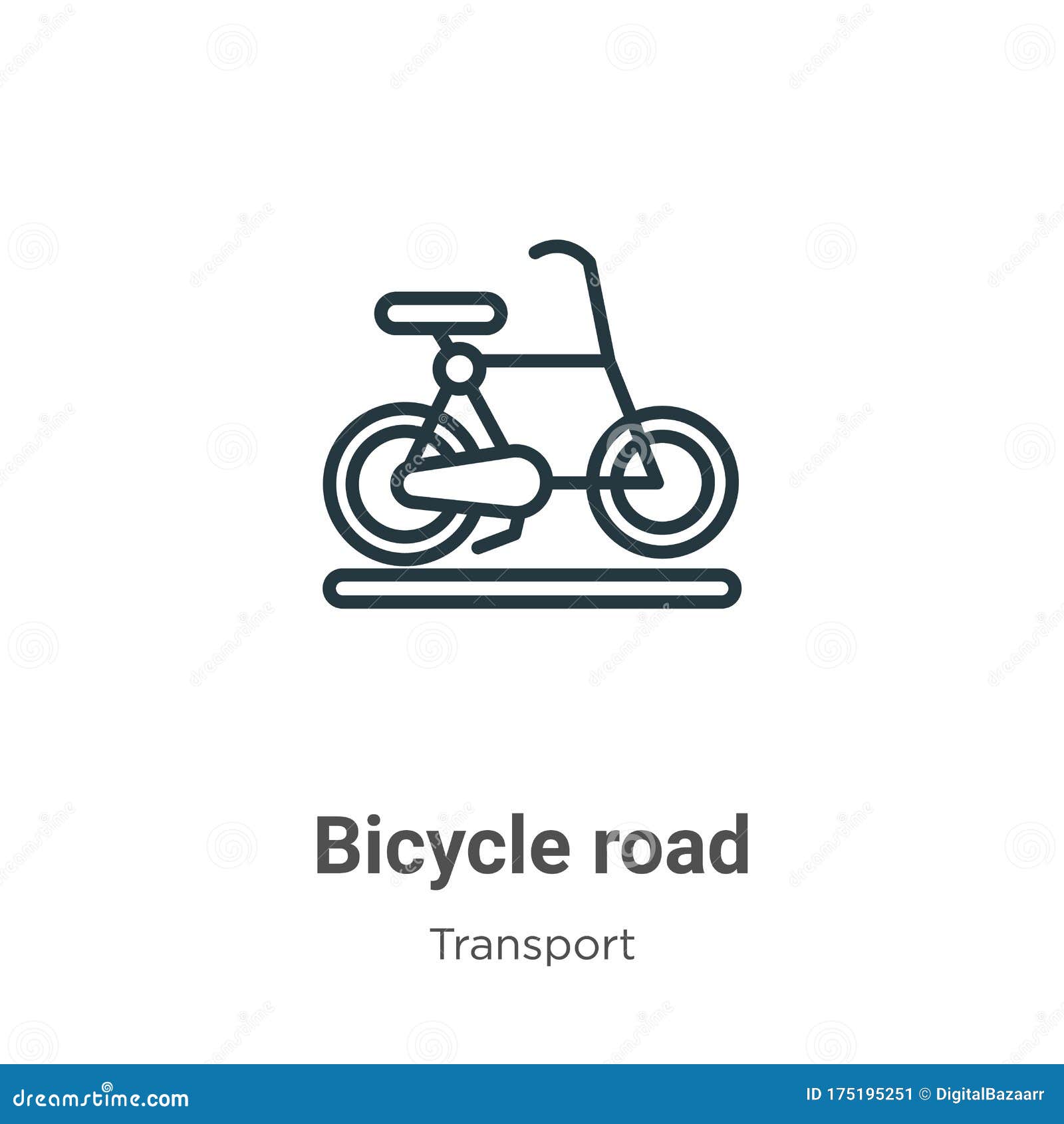 Bicycle Road Outline Vector Icon. Thin Line Black Bicycle Road Icon ...