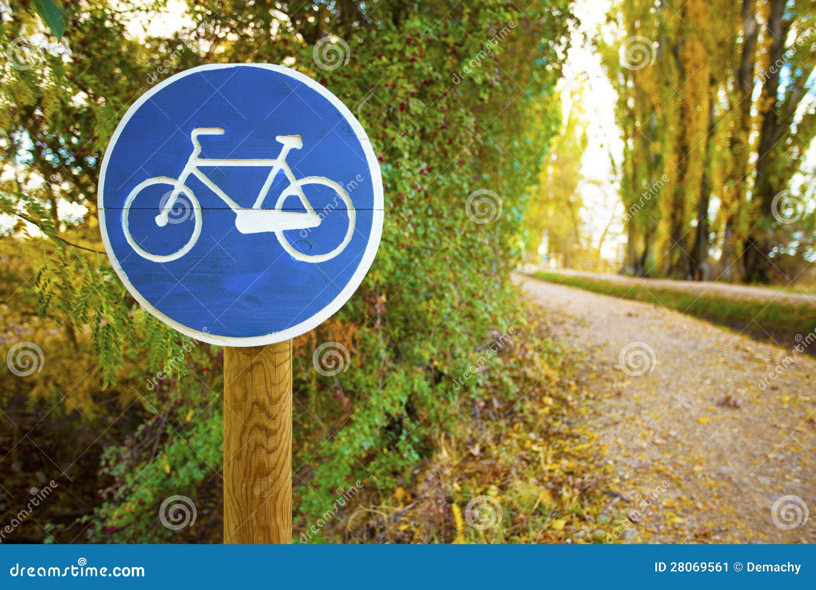 Bicycle road sign stock image. Image of safety, recreational - 28069561