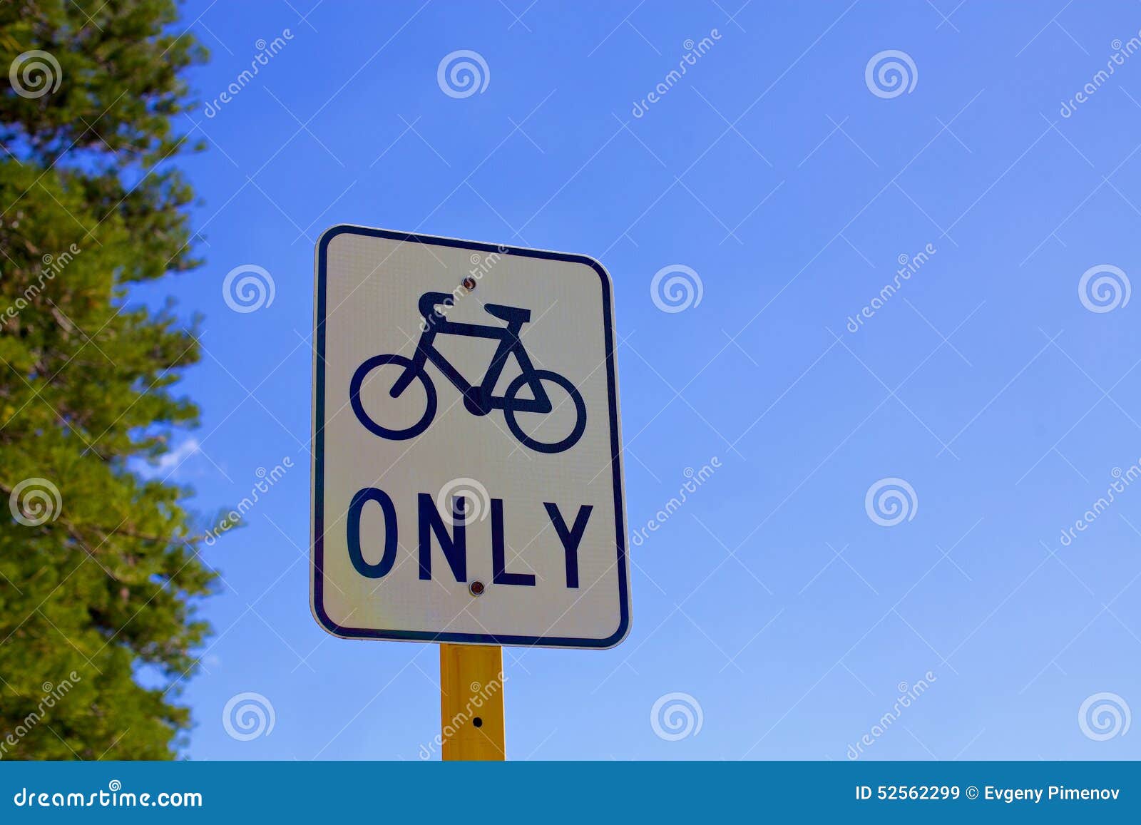 Bicycle road sign stock image. Image of bike, bikers - 52562299