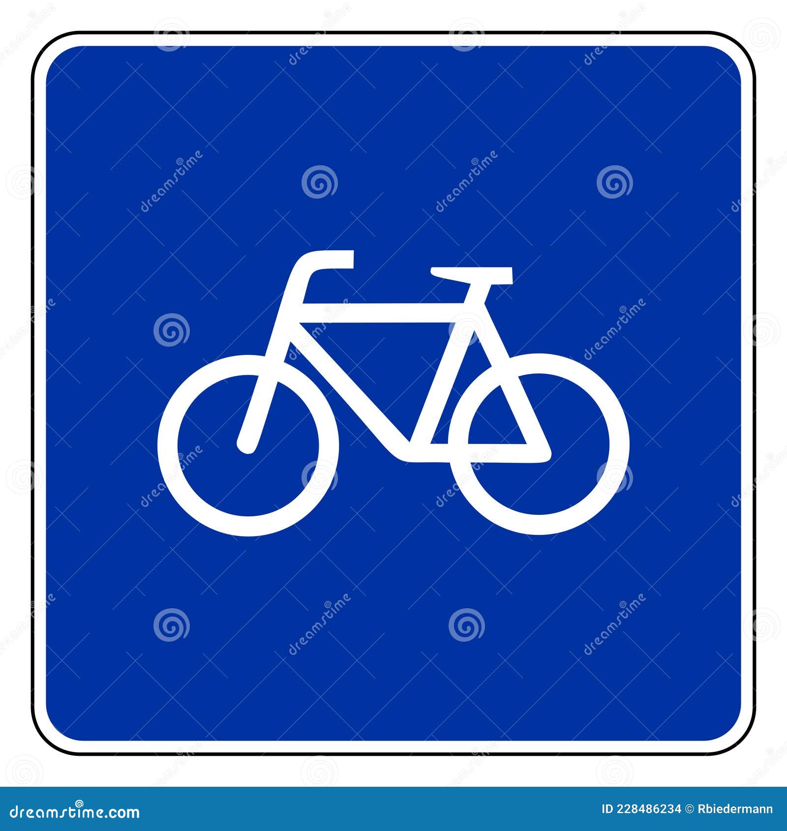 Bicycle and road sign stock vector. Illustration of graphic - 228486234