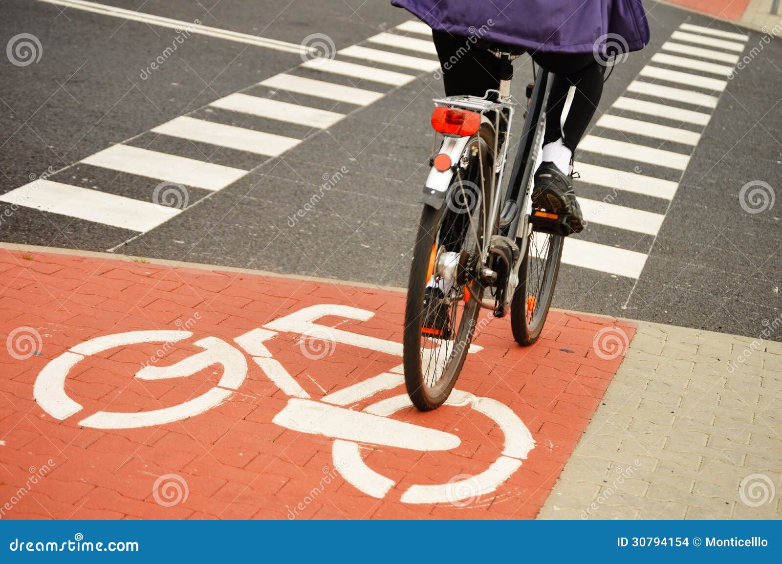 Bicycle Road Sign and Bike Rider Stock Photo - Image of ecological ...